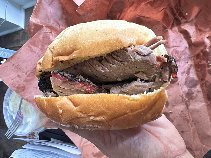Behold the brisket sandwich in its natural habitat&mdash;simple, unadorned, and absolutely magnificent. No Instagram filter required for this beauty.