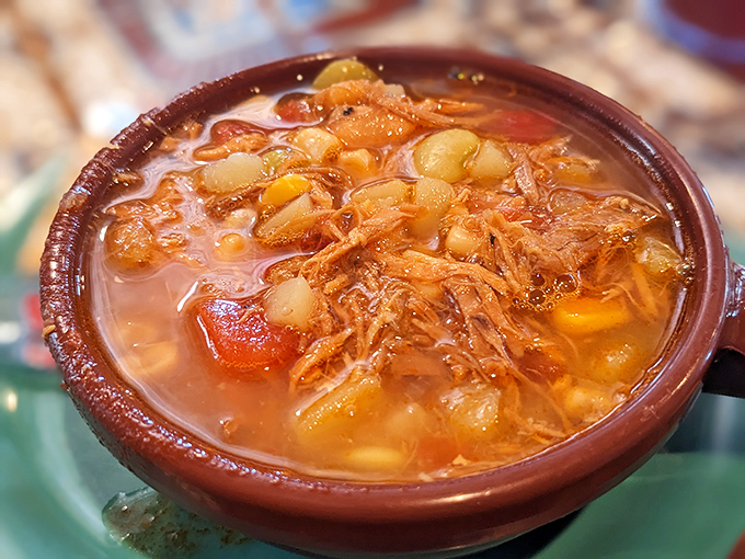 Brunswick stew that looks like it's been simmering since the Roosevelt administration &ndash; the first one. Pure comfort in a bowl.