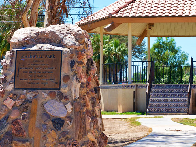 Caldwell Park's stone monument stands as a testament to community pride &ndash; the kind of place where generations of local memories are made.