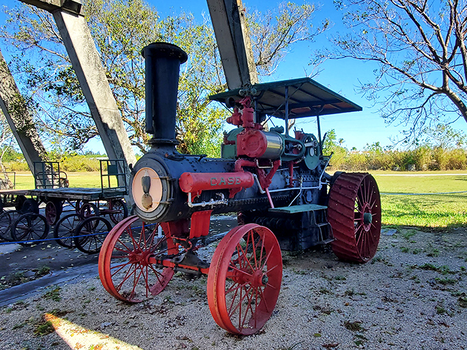 The Case steam traction engine reminds us that railroad innovation extended beyond the tracks, powering America's farms and industries with the same steam technology.