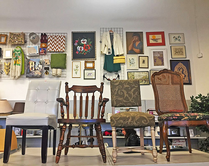 Chair-vana exists! From mid-century modern to colonial classics, this furniture corner proves one person's "doesn't match my decor" becomes another's statement piece.