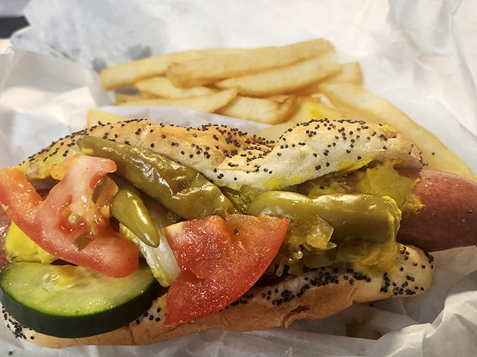 The Chicago-style hot dog&mdash;a work of art "dragged through the garden." Notice the absence of ketchup? That's not an oversight, that's religion.