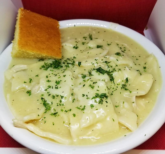 Chicken and dumplings so creamy and comforting, they could end family feuds. The ultimate Southern peacemaker in a bowl.