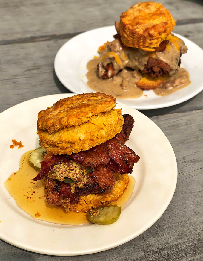 Two biscuit sandwiches that prove breakfast is the most important meal of the day&mdash;and possibly the week, month, and year.