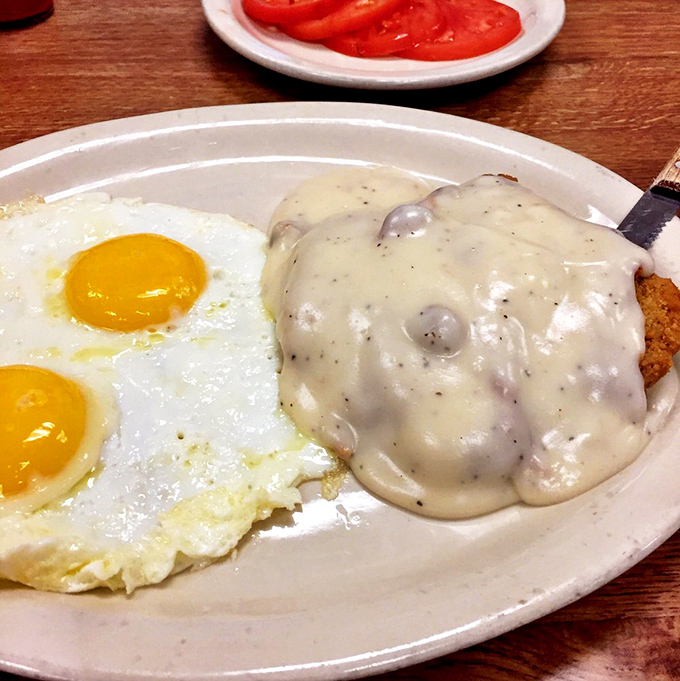 Chicken fried steak this magnificent should probably come with its own warning label for happiness.