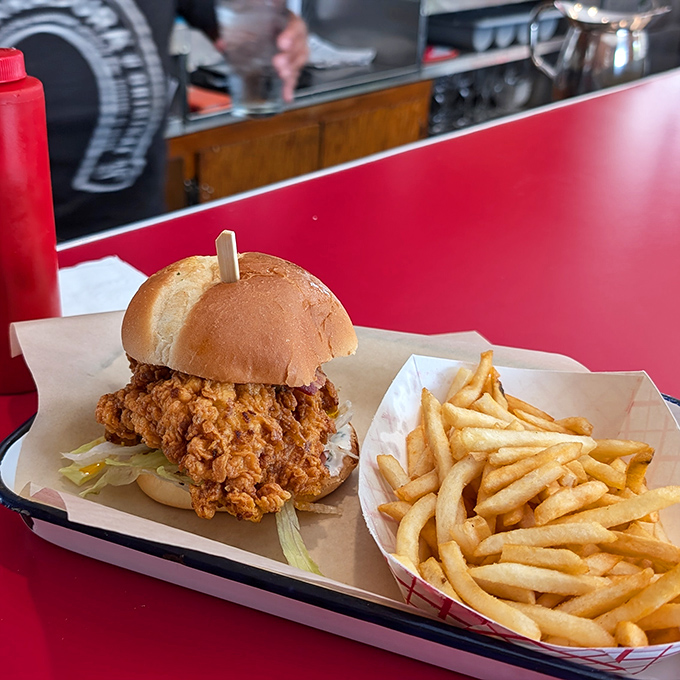 Crispy meets juicy in this chicken sandwich showstopper. The kind of handheld masterpiece that makes you wonder why you ever ate anything else.