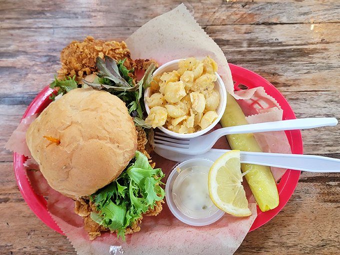 Proof that chicken sandwiches had greatness long before they became fast food battlegrounds&mdash;served with potato salad that grandmothers would approve of.
