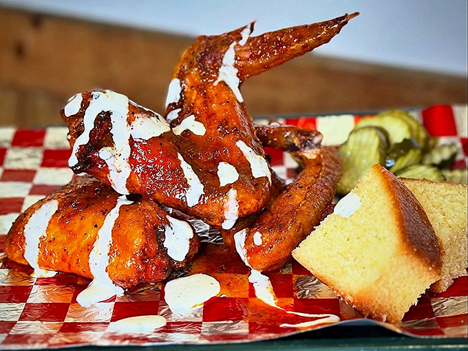 These wings aren't just cooked, they're transformed &ndash; like Clark Kent stepping into a phone booth and emerging as Superman.