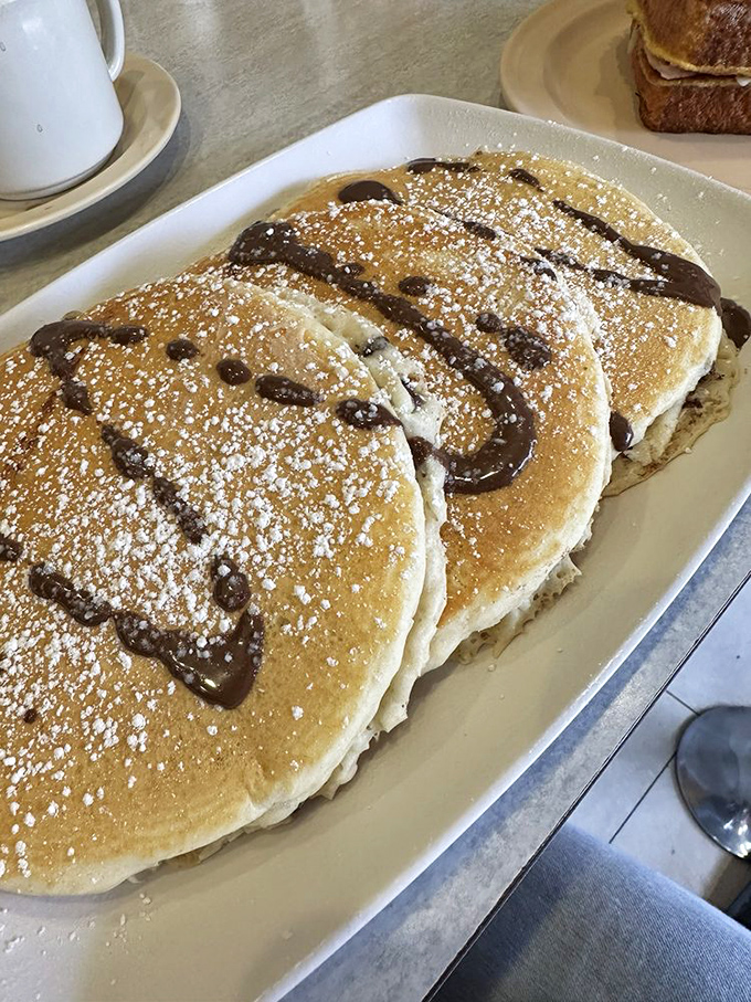 Chocolate chip pancakes dusted with powdered sugar&mdash;the breakfast equivalent of finding an extra twenty in your winter coat pocket.