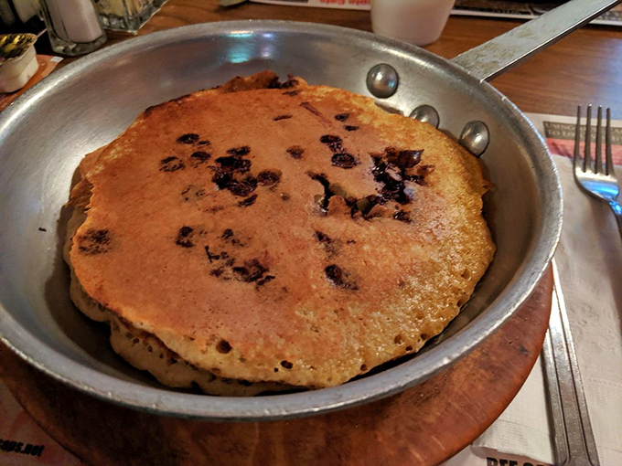 These chocolate chip pancakes aren't just breakfast, they're therapy on a plate. The kind of comfort food that makes Monday feel like Saturday.
