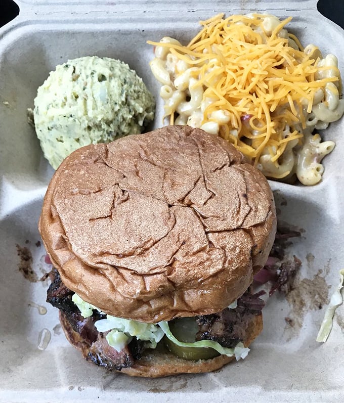 A sandwich that requires both hands and several napkins. This isn't first-date food unless you're testing their character. 