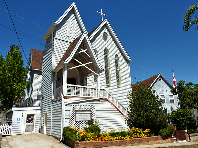 This charming white church isn't just picture-perfect – it's been bringing the community together longer than most California freeways have existed.