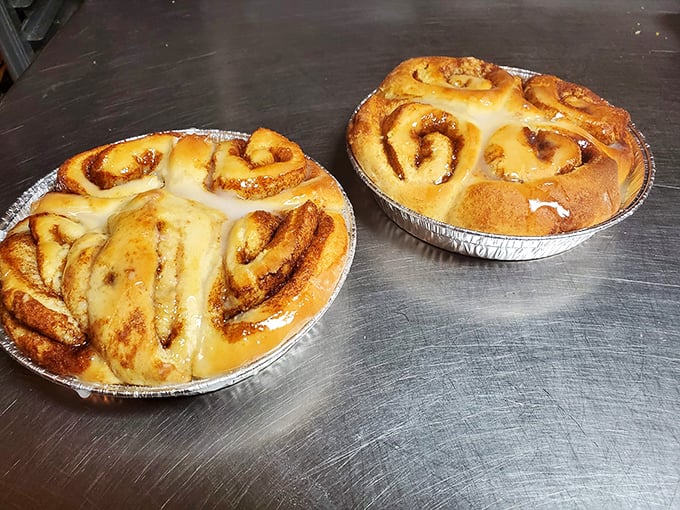Cinnamon rolls that would make your grandmother both proud and jealous. The glaze glistens with sweet promises that are gloriously kept with each bite. 