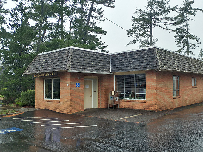 Manzanita's City Hall&mdash;proof that even municipal buildings can rock the cozy coastal vibe. Small town governance with big heart.