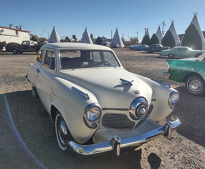 A pristine Studebaker Champion reminds you when cars had personality and motels had genuine character. 