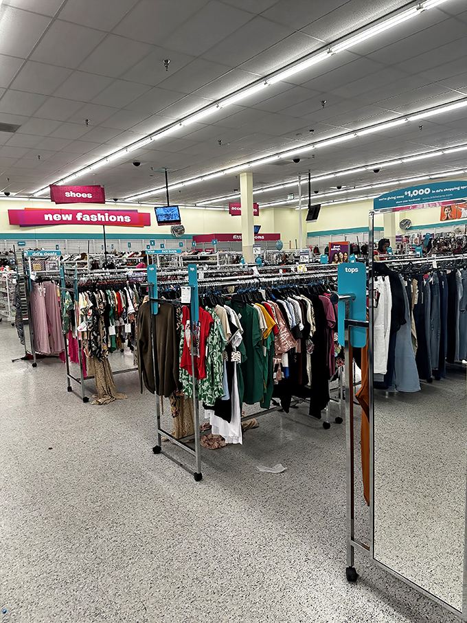 The "new fashions" section &ndash; where patience and persistence transform into style statements that nobody will believe came from a discount store.