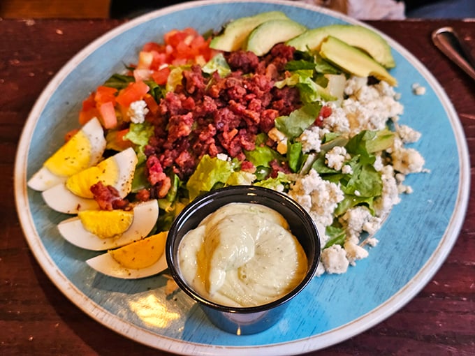 The Cobb Salad that answers the eternal question: "Can salad be exciting?" With those toppings and that dressing, absolutely yes.
