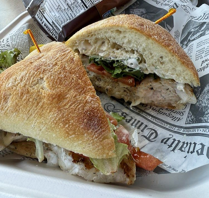 The golden-toasted sourdough embraces seafood like it was born to do just that&mdash;a sandwich that makes ordinary lunch weep with inadequacy.