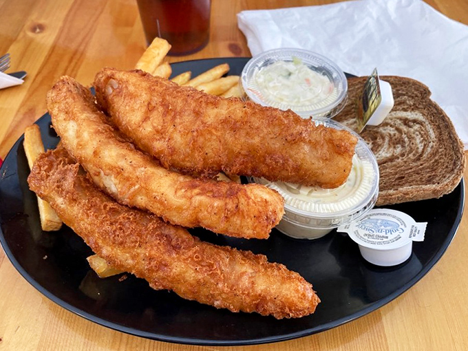 Not all heroes wear capes; some wear golden breading instead. This cod dinner with potato salad might just be your new definition of comfort.