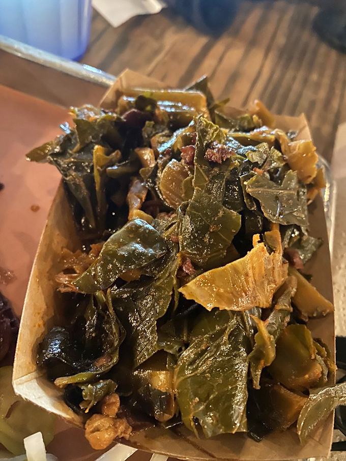 These aren't your grandmother's collard greens&mdash;unless your grandmother was a barbecue genius who understood the magic of smoke-infused vegetables.