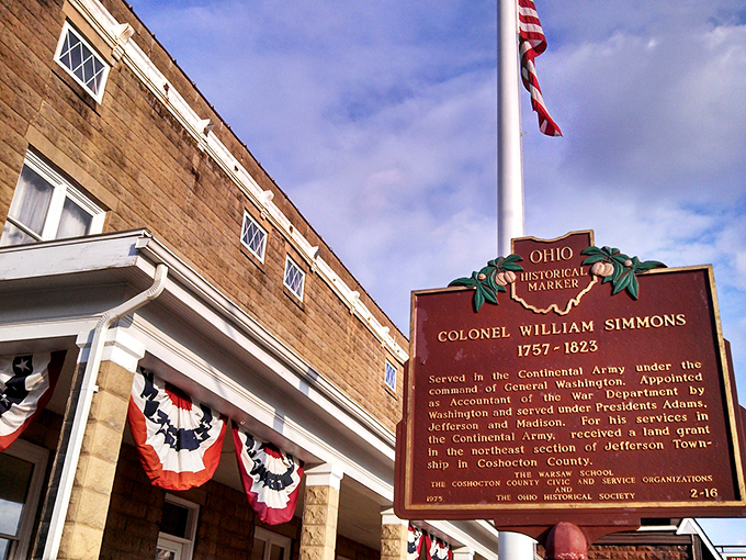 Colonel William Simons' marker - Ohio historical markers turn ordinary street corners into fascinating history lessons that actually hold your attention completely.