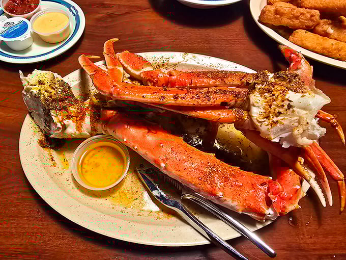 Snow crab legs: nature's way of saying good things come to those willing to wield tiny forks and crackers with the determination of treasure hunters.