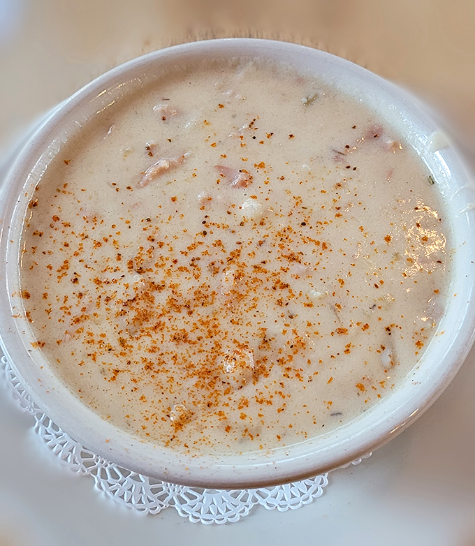 Cream of crab soup that's practically a state treasure. If Maryland had a state hug, it would taste exactly like this.
