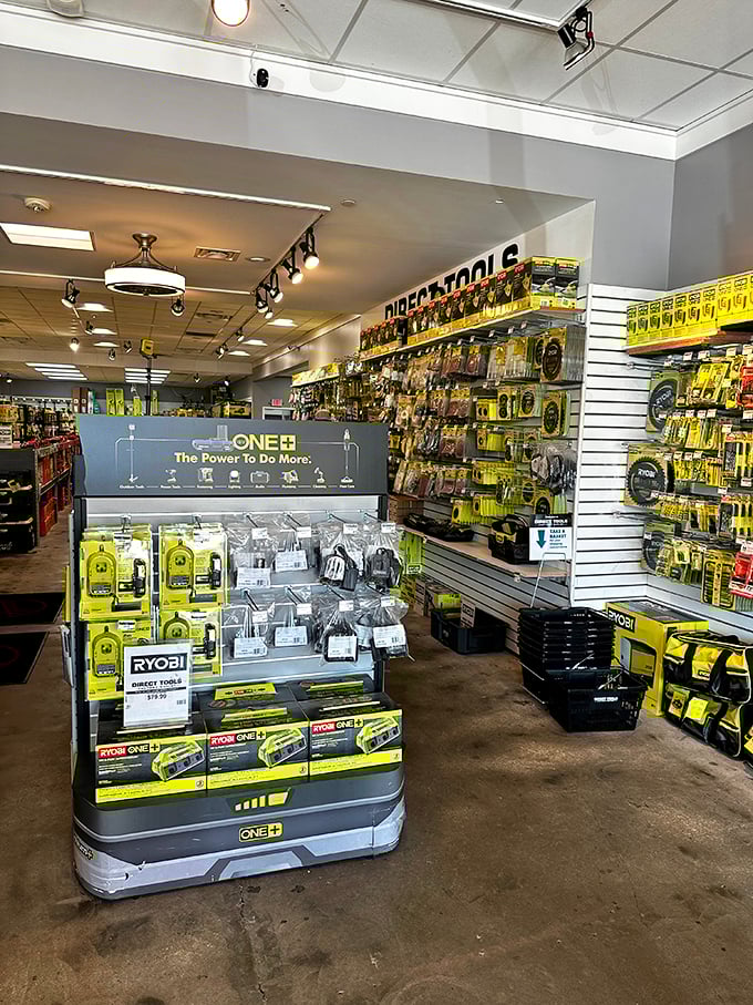 Tool enthusiasts find their happy place at Direct Tools Outlet. Ryobi's signature green transforms practical purchases into exciting possibilities for weekend projects.