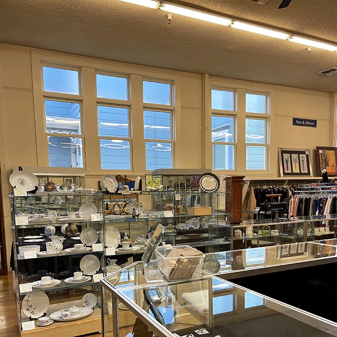 Fine china and crystal displayed with museum-like care &ndash; because someone's discarded formal dinnerware is about to become your entertaining secret weapon.