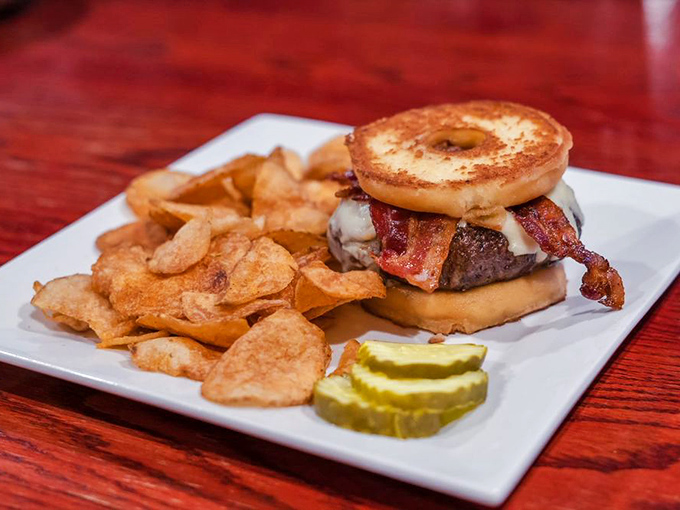 Whoever first thought "let's use donuts as burger buns" deserves a Nobel Prize. This sweet-savory rebellion makes your childhood self and adult self high-five.