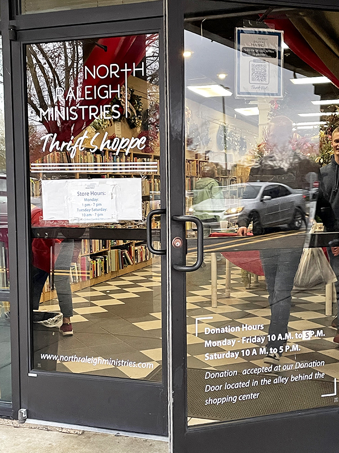 The entrance promises adventure with its checkerboard floor beckoning like a game board. Step inside&mdash;your move toward sustainable shopping starts here.