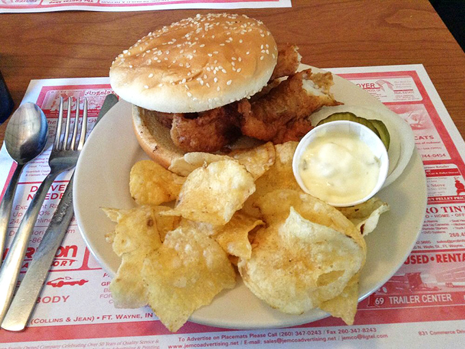 The fish sandwich that launched a thousand road trips. Notice how it proudly extends beyond its bun borders&mdash;a fish that refuses to be contained by bread alone.