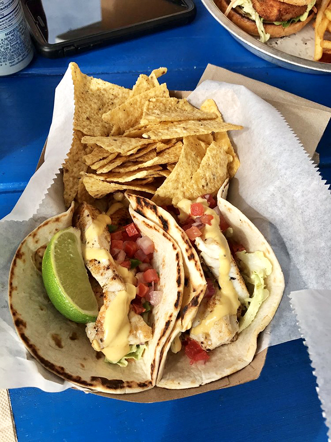 Fish tacos that make you question why you'd ever eat anything else. That lime wedge isn't just garnish&mdash;it's the perfect finishing touch.