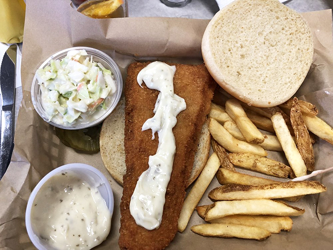 Not just any fish sandwich&mdash;this golden-battered beauty makes fast food versions look like they're still swimming upstream.