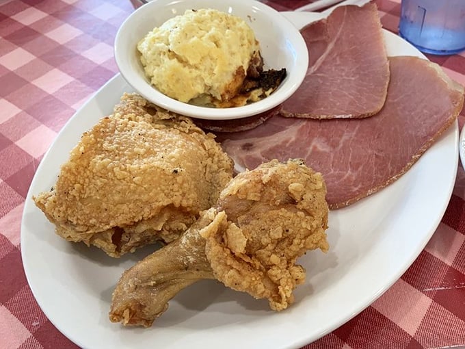 Golden-brown perfection meets plate. This fried chicken doesn't need fancy words&mdash;just napkins, because you'll be using your fingers.
