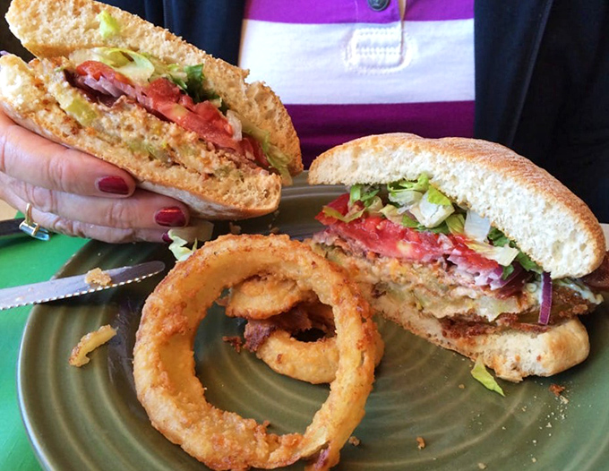 The humble BLT gets a Southern makeover with fried green tomatoes. It's like your favorite sandwich went on vacation and came back with new skills.