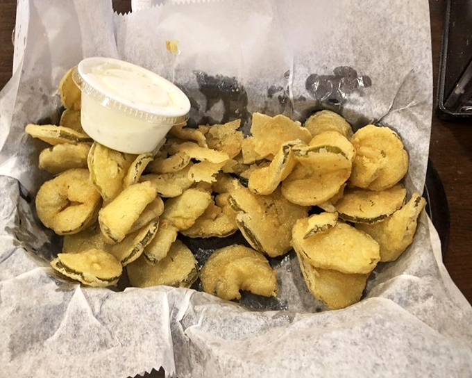 Golden-fried pickle chips that deliver that perfect crunch-to-pucker ratio. The ideal starter while you contemplate just how many meats to order.