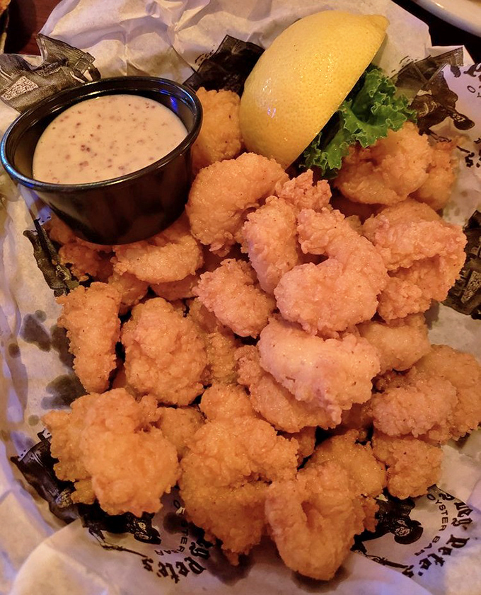 Golden-fried shrimp that crunch like autumn leaves, with a dipping sauce worth bottling and taking home to meet your family.