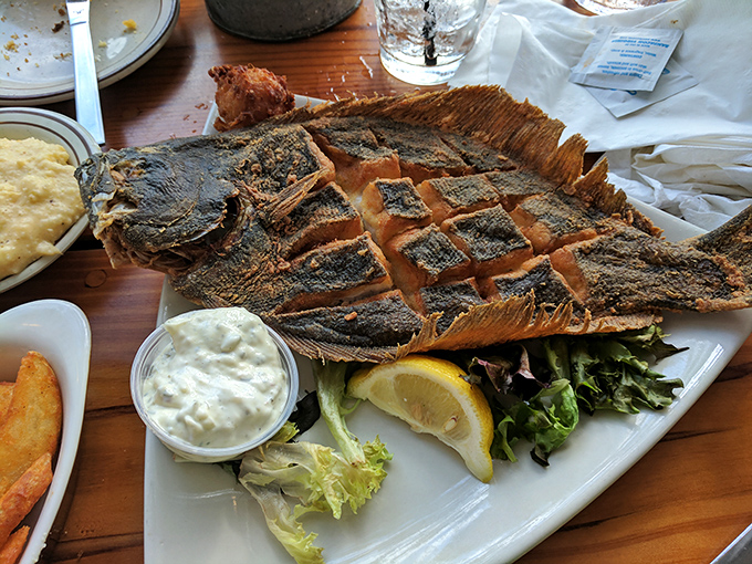 The fish arrives cross-hatched and crispy, a testament to simple cooking done right &ndash; when the catch is this fresh, less is more. 