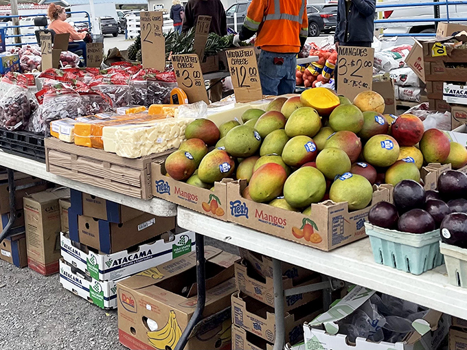 Fruit so fresh you'd swear it was picked this morning. These mangoes and local produce offer a healthy counterpoint to the obligatory funnel cake you'll inevitably devour.