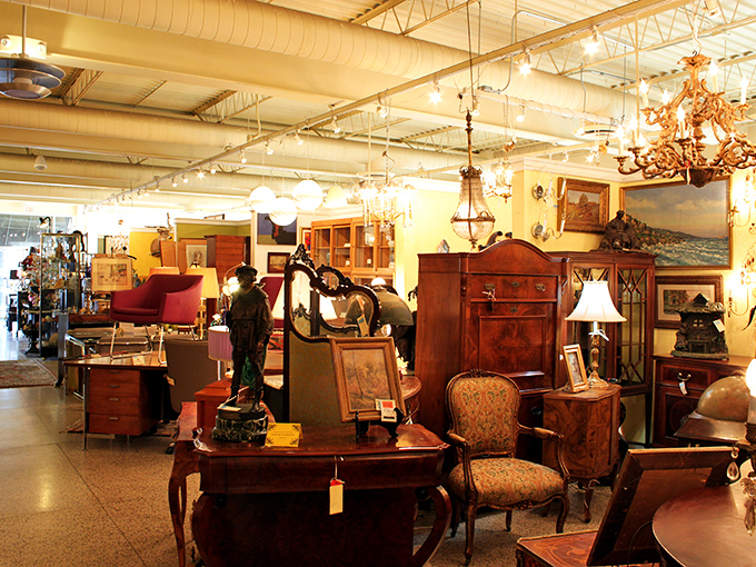 A museum where everything's for sale &ndash; antique furniture, vintage art, and that bronze statue silently judging your current home decor choices.