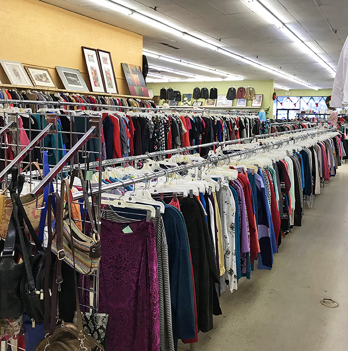 Endless racks of clothing where yesterday's fashion becomes today's smart shopping victory for every style.