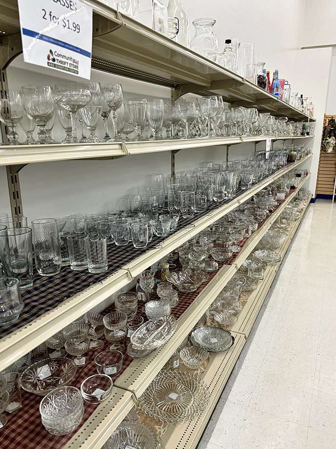 Crystal and glassware that would make your grandmother swoon, all priced so you can actually use them instead of just displaying them nervously.