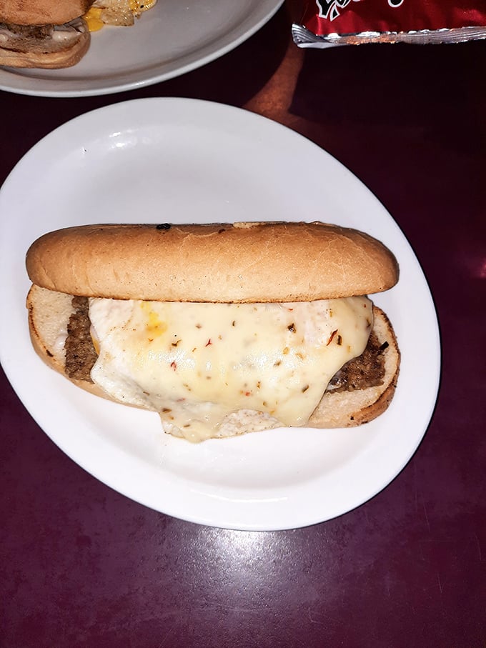 The goetta hoagie—where German ingenuity meets American sandwich craftsmanship in a melty, meaty masterpiece that defines Cincinnati dining.