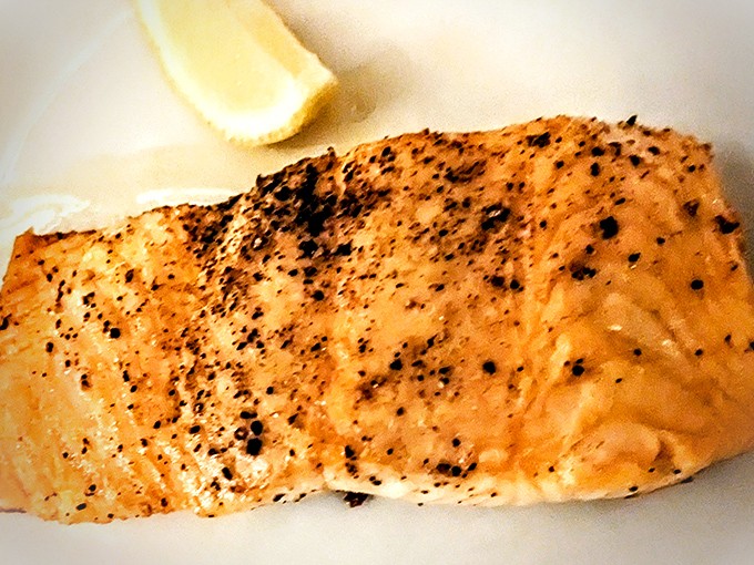 Salmon that's been seasoned with such respect and cooked with such precision, it makes you wonder if the chef was once a watchmaker.