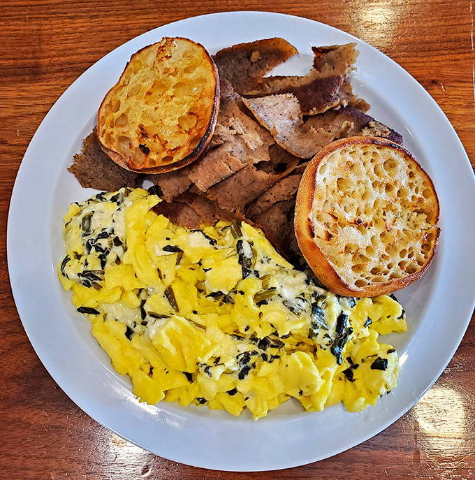 Behold the spinach and feta scramble with English muffins&mdash;where healthy meets heavenly in a marriage your cardiologist might actually approve.