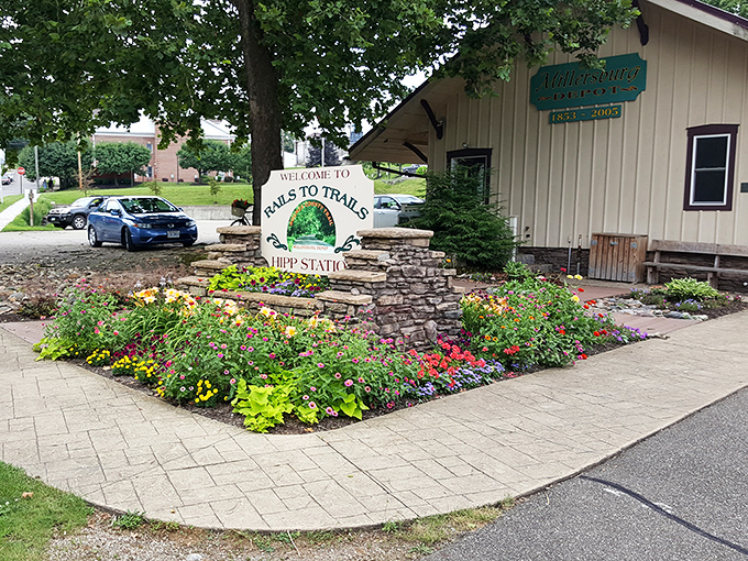 Hipp Station marks the trailhead for the Rails to Trails pathway, where the only traffic jam you'll encounter might involve a family of deer or an Amish buggy. 