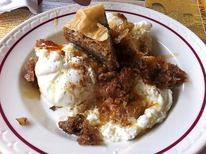 Dessert that breaks all the rules&mdash;baklava meets ice cream in a sweet rebellion that would make both Greek grandmothers and soda jerks proud.