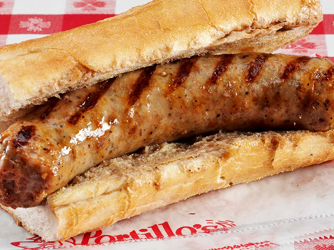 Chicago-style hot dogs arrive dressed to impress, complete with all the traditional fixings except ketchup.