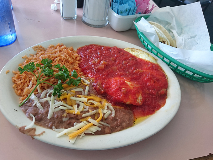 A fiesta on a plate! The vibrant colors of this Mexican breakfast could wake you up faster than the coffee.